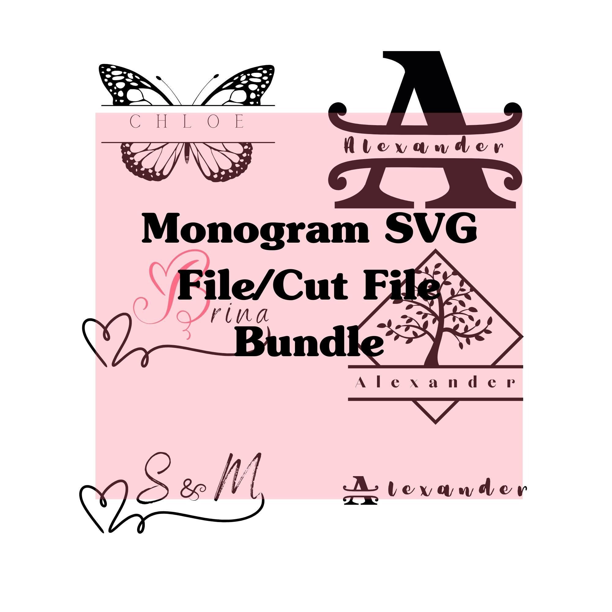Monogram Bundle, SVG File Monogram, Editable SVG Files for Cricut ...