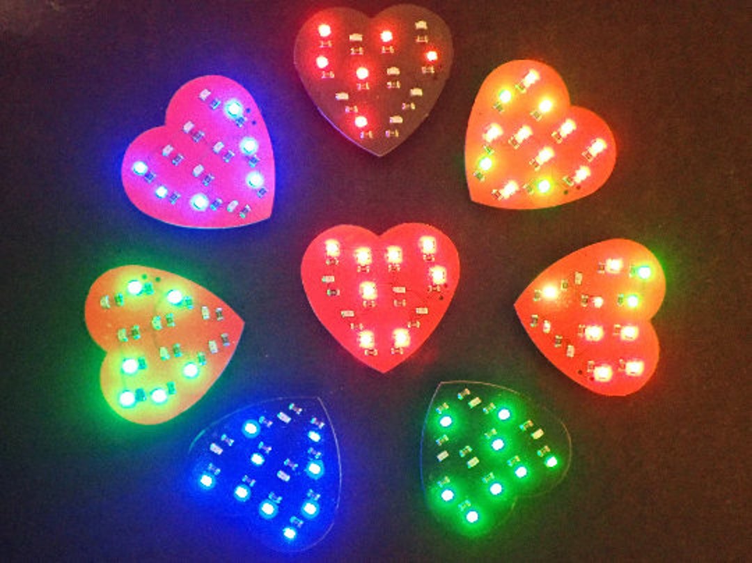 Valentines Day Heart Love LED Flashing Badge - Etsy