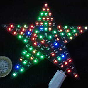 LED Flashing Christmas Star. Various Colours. - Etsy