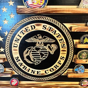 United States Marine Corp Coin Holder Display Flag - Etsy