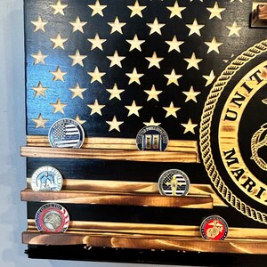 United States Marine Corp Coin Holder Display Flag - Etsy