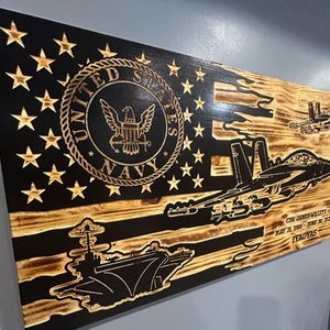 Custom Army, Navy, Air Force, Marine, Coast Guard Aircraft Wooden Flags ...