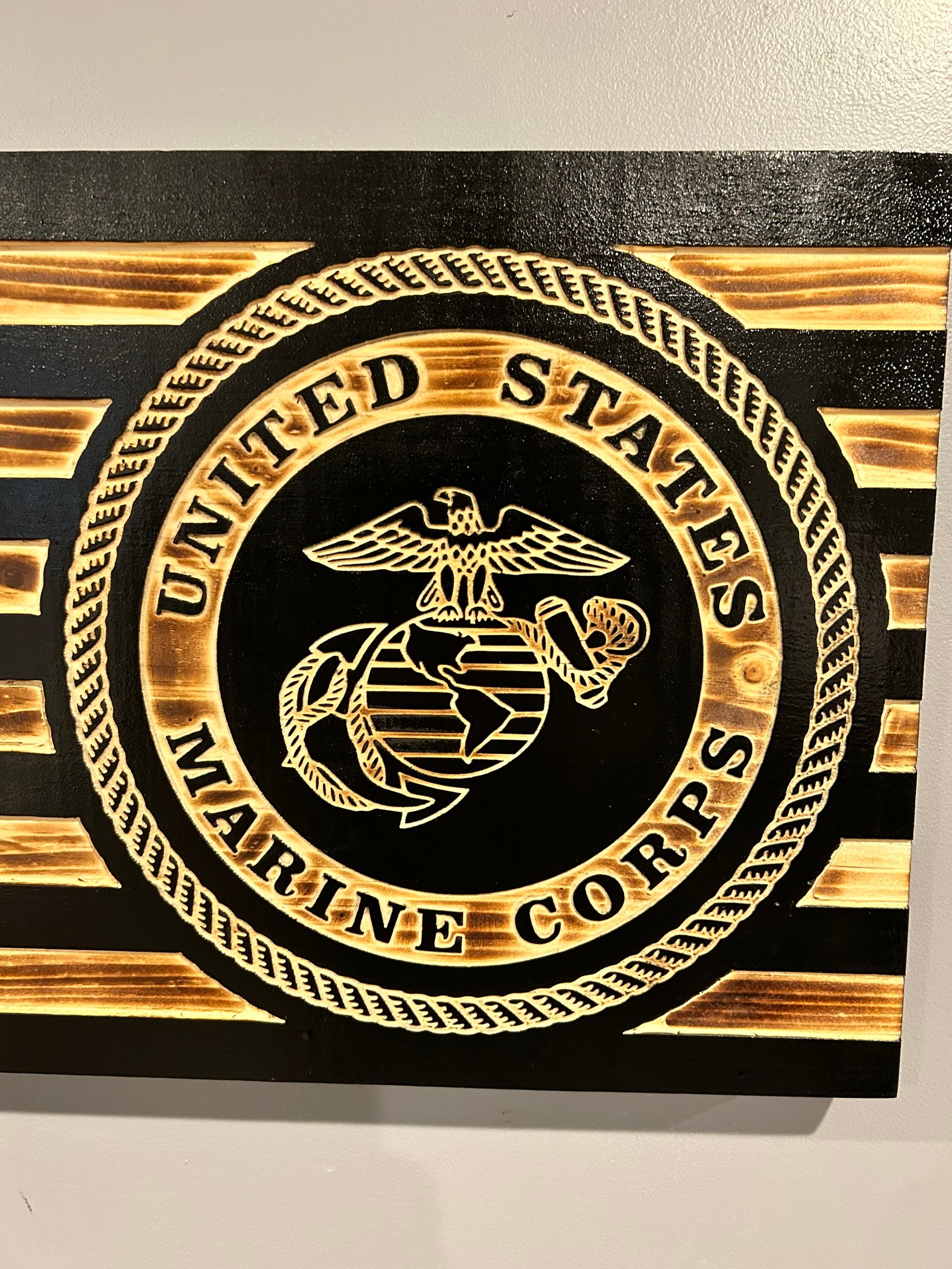 Rustic United States Marine (USMC) Dog Tag Flag - Etsy