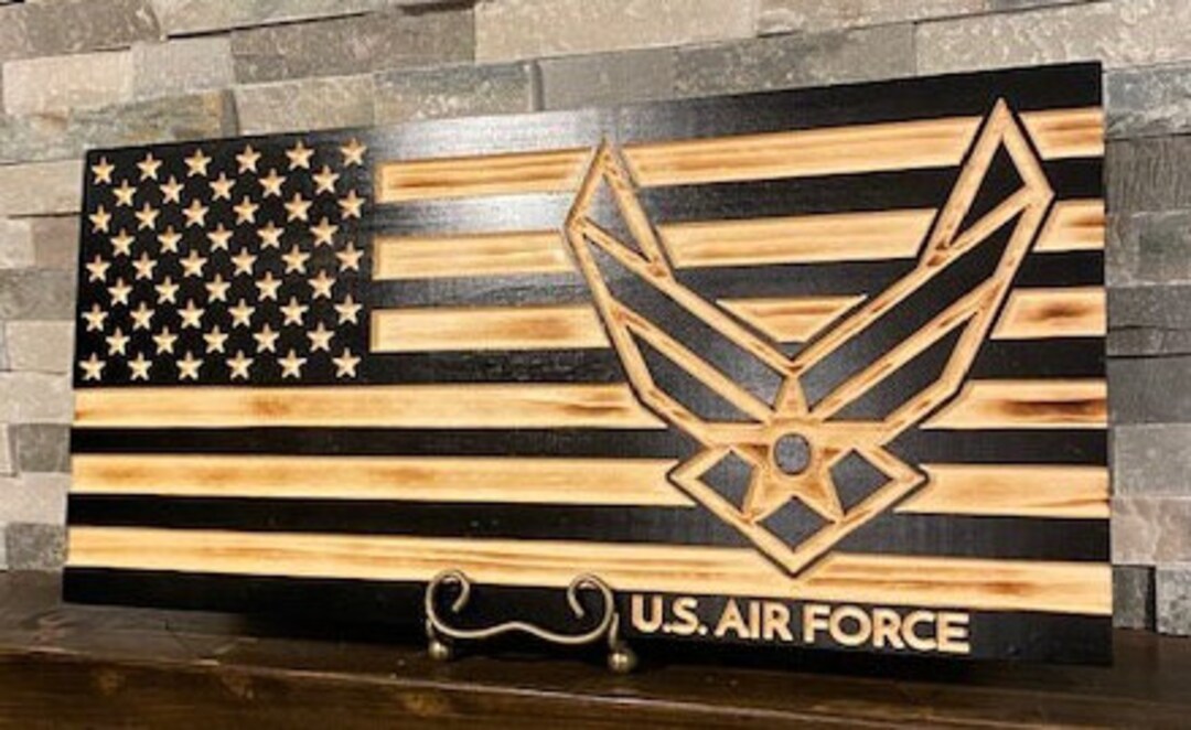 Rustic Wooden Air Force American Flag - Etsy