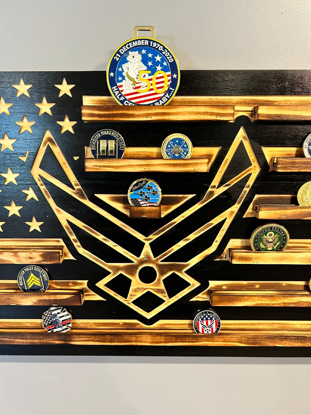 United States Air Force USAF Coin Holder Display Flag - Etsy