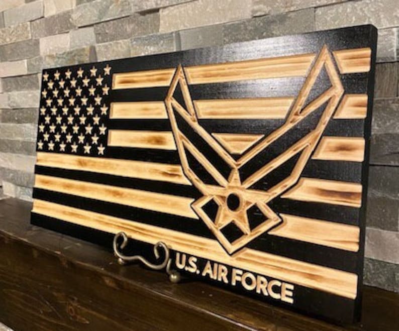 Rustic Wooden Air Force American Flag - Etsy