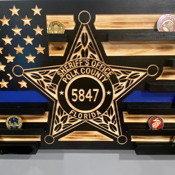 Wooden Flag Police Coin Holder - Etsy