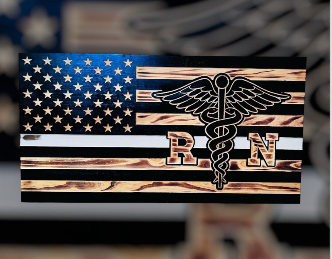 Rustic Nurse "rn" American Flag - Etsy