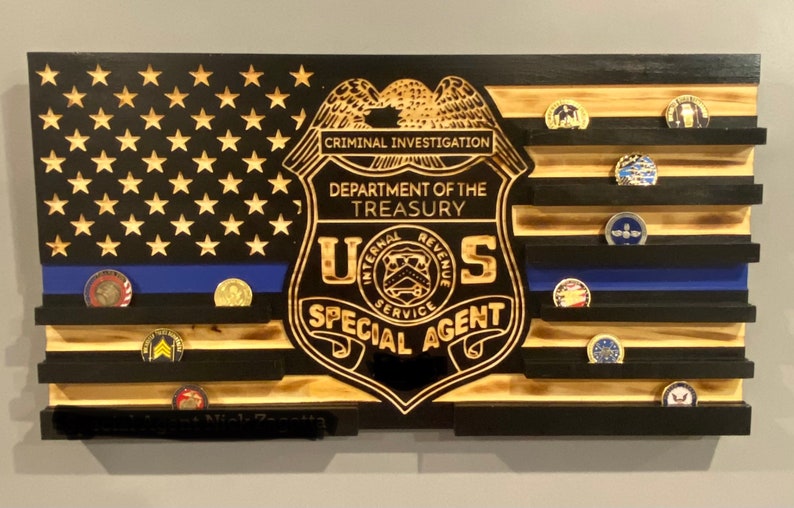 Police Law Enforcement Coin Holder Display Flag - Etsy