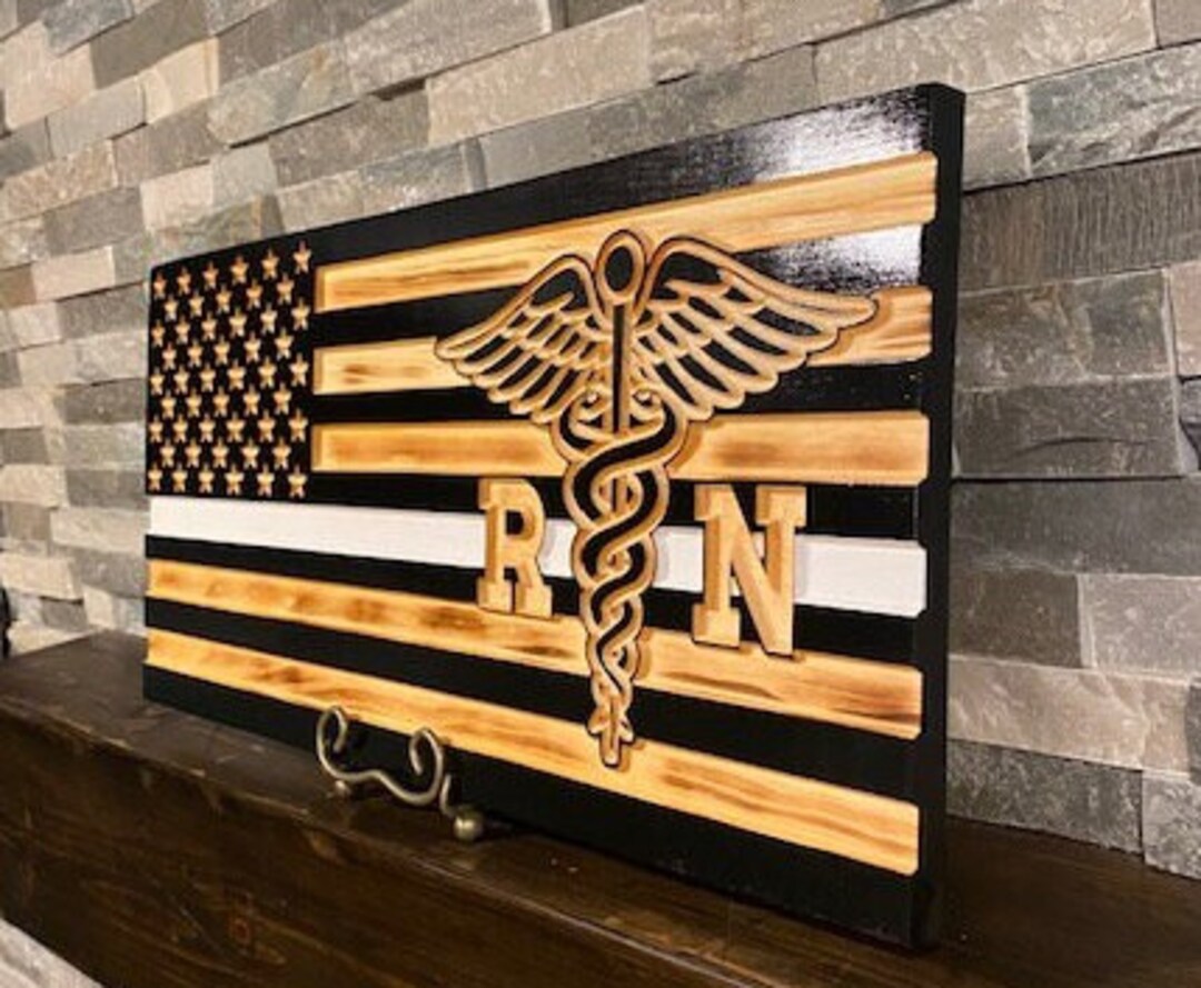 Rustic Nurse rn American Flag - Etsy