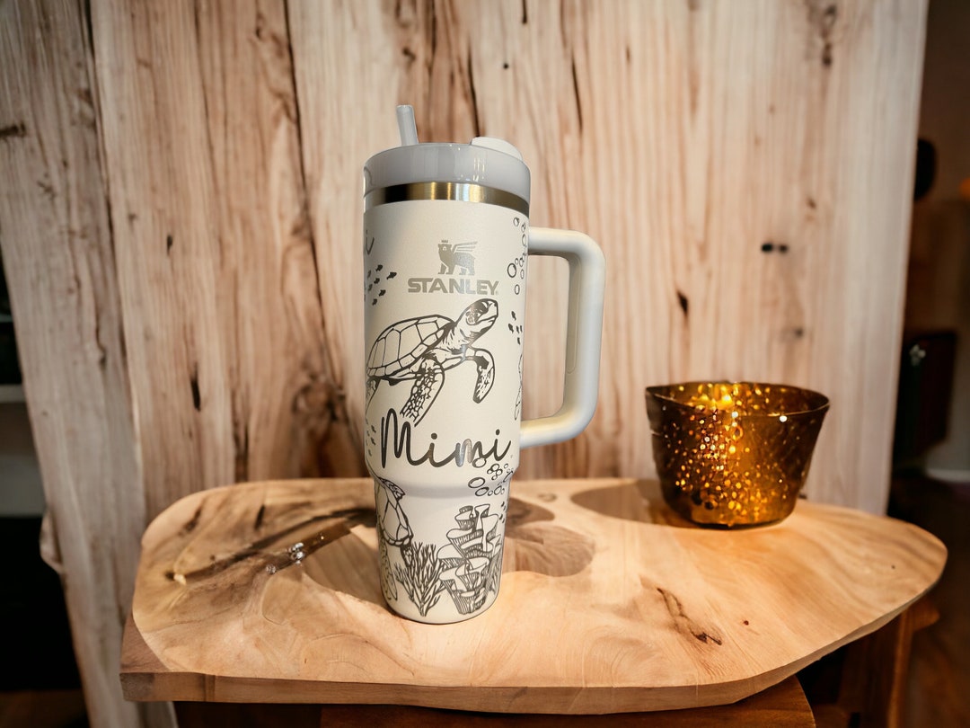 Sea Turtle 40 Oz Stanley Engraved Tumbler - Engraved Stanley - Engraved ...