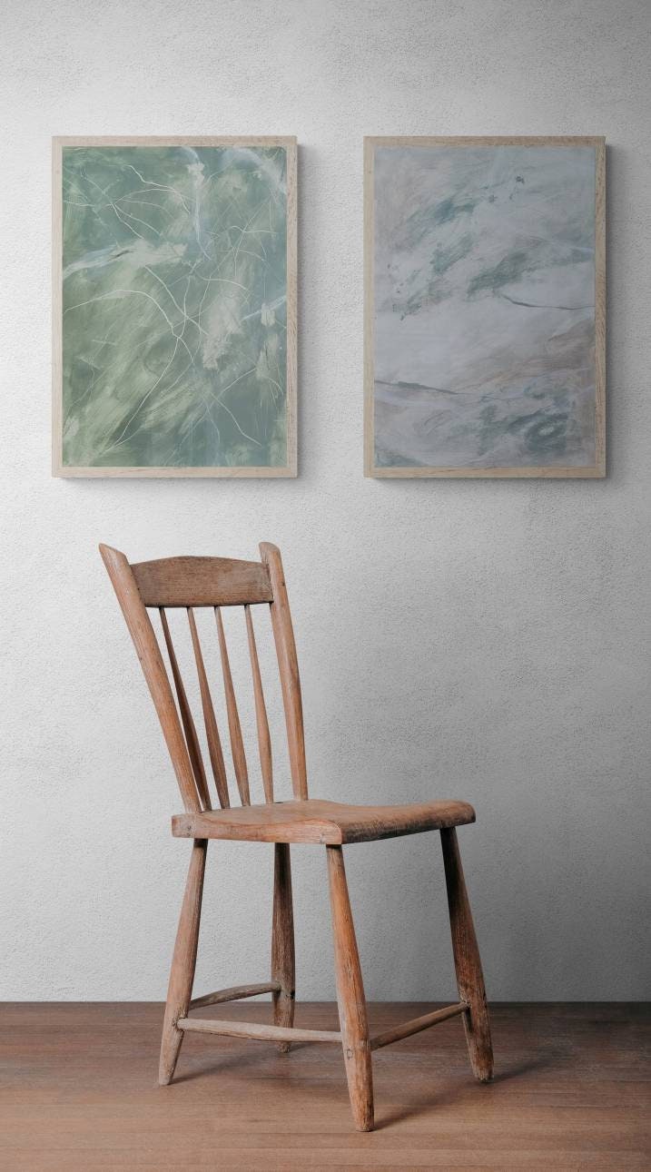 Abstract Painting on Paper Original Artwork dual Set. - Etsy