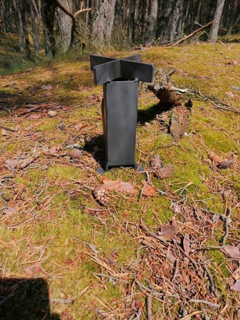 Rocket Stove Grill Bbq Bushcraft Survival Outdoor Cooking Fire Pit - Etsy