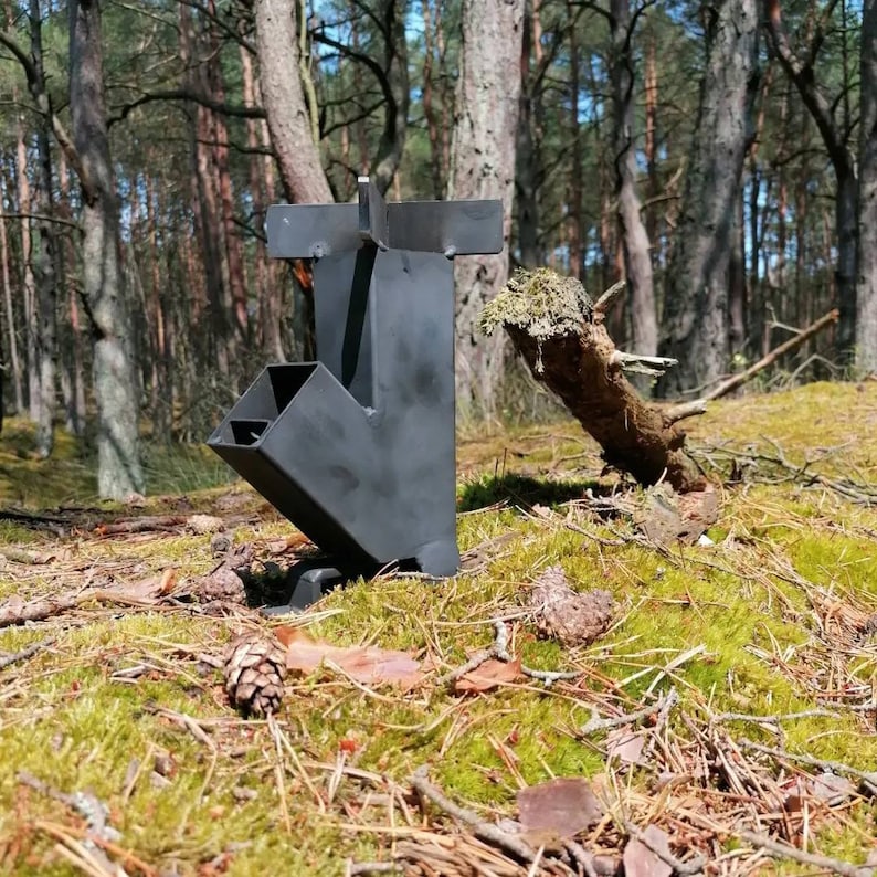 Rocket Stove Grill Bbq Bushcraft Survival Outdoor Cooking Fire - Etsy