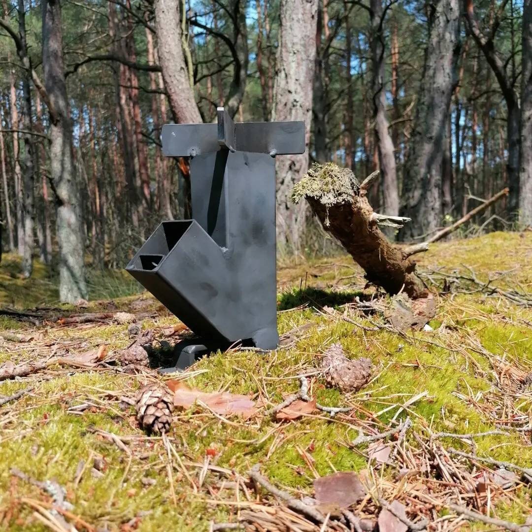 Rocket Stove Grill Bbq Bushcraft Survival Outdoor Cooking Fire Pit - Etsy