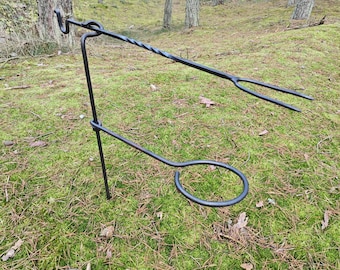 HAND FORGED Campfire Squirrel Cooker Fire Irons - Etsy