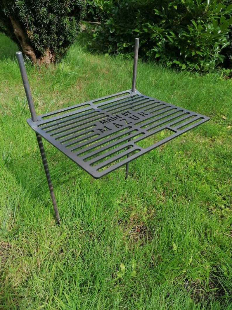 Metal Campfire Cooking Grill Bushcraft Survival Fire Pit Outdoor ...