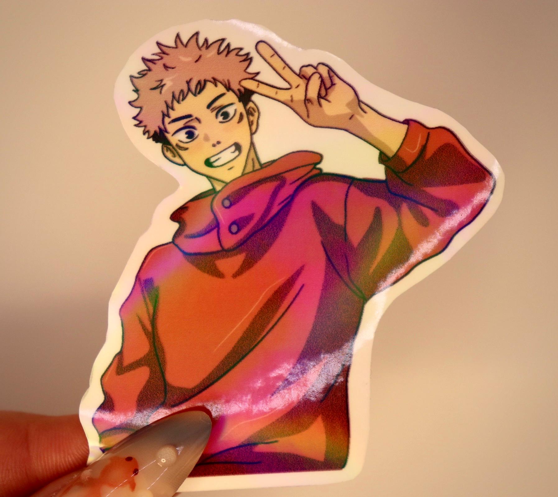 Jujutsu Anime JJK Manga Peace-sign Sorcerer Holographic Vinyl Sticker ...