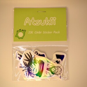 Jujutsu Anime JJK Chibi Manga Vinyl Holographic Sticker Gift Pack of ...