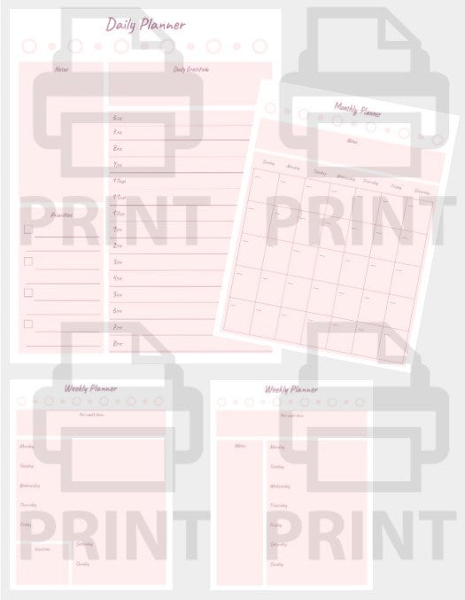 Pink Planner Printable - Daily, Weekly, Monthly, Planners, Printables ...