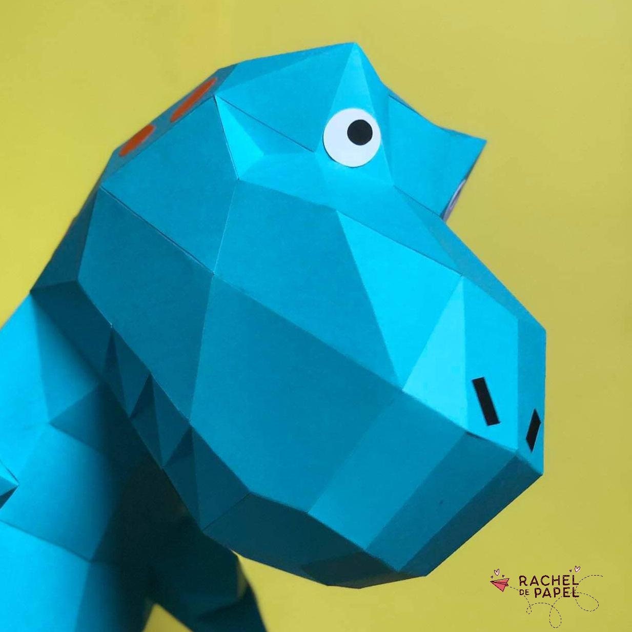 3D Paper Dinosaur, Dinosaur (t-rex, Paper Dino, Origami Predator ...