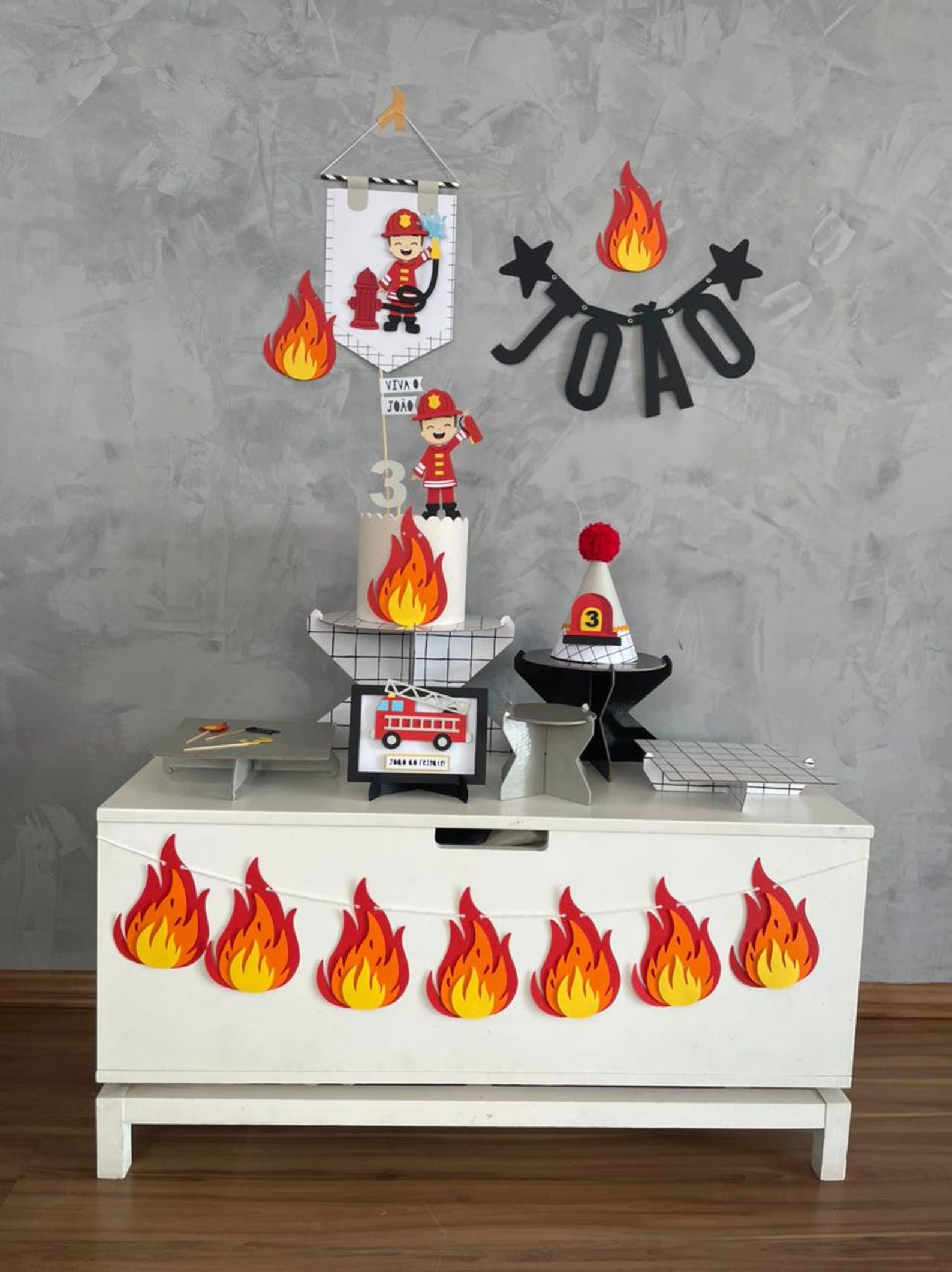 Fireman Party Kit, Fireman Party Decor, Firetruck Party Kit, Firetruck ...