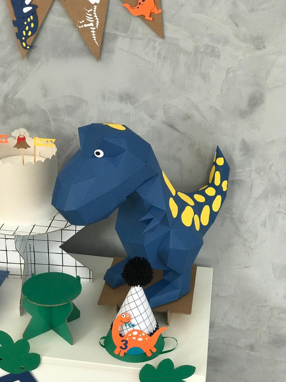 3D Paper Dinosaur, Dinosaur (t-rex, Paper Dino, Origami Predator ...