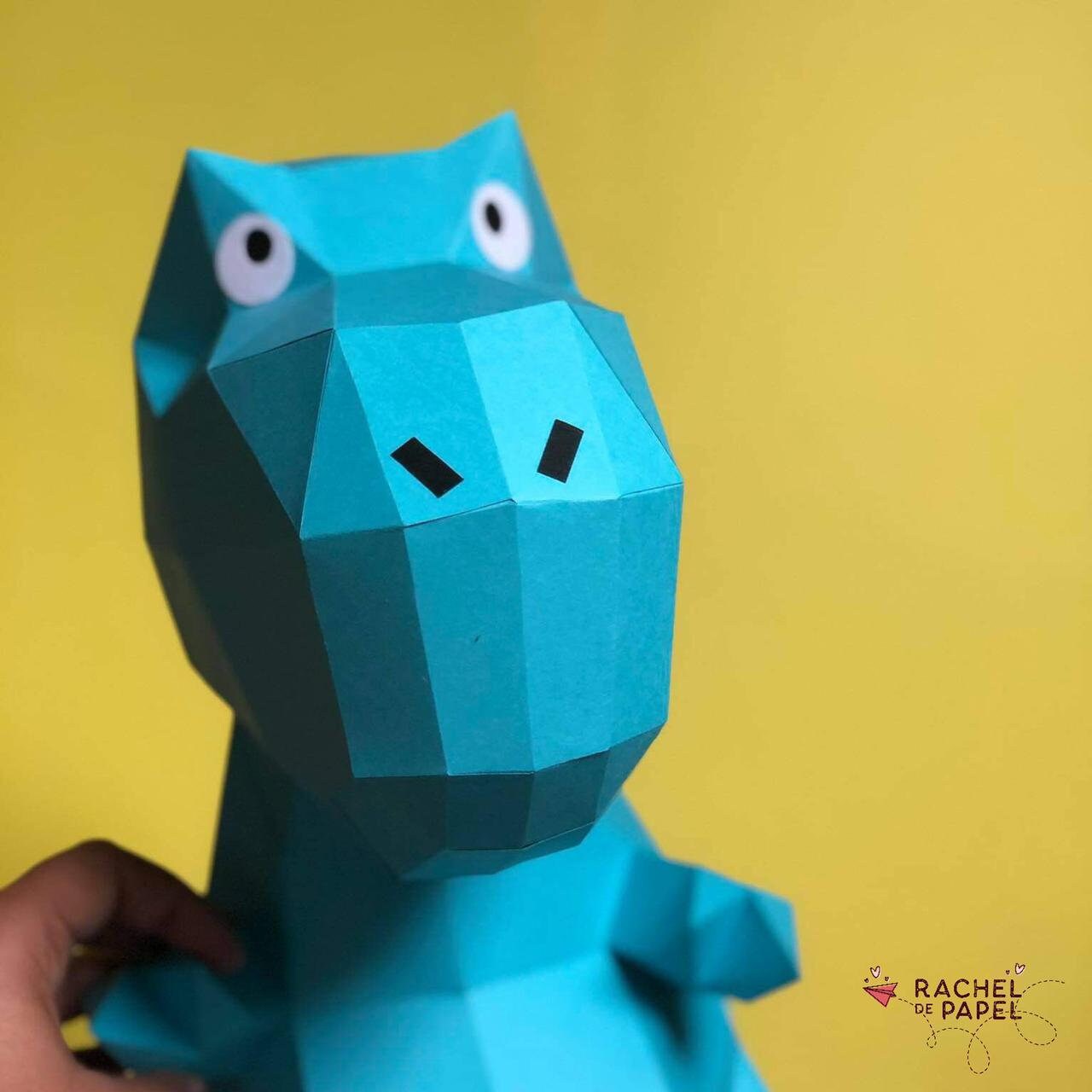 3D Paper Dinosaur, Dinosaur (t-rex, Paper Dino, Origami Predator ...
