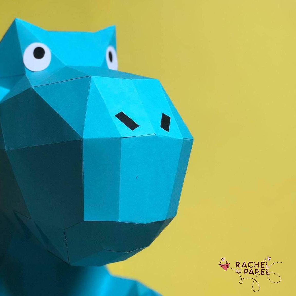 3D Paper Dinosaur, Dinosaur (t-rex, Paper Dino, Origami Predator ...