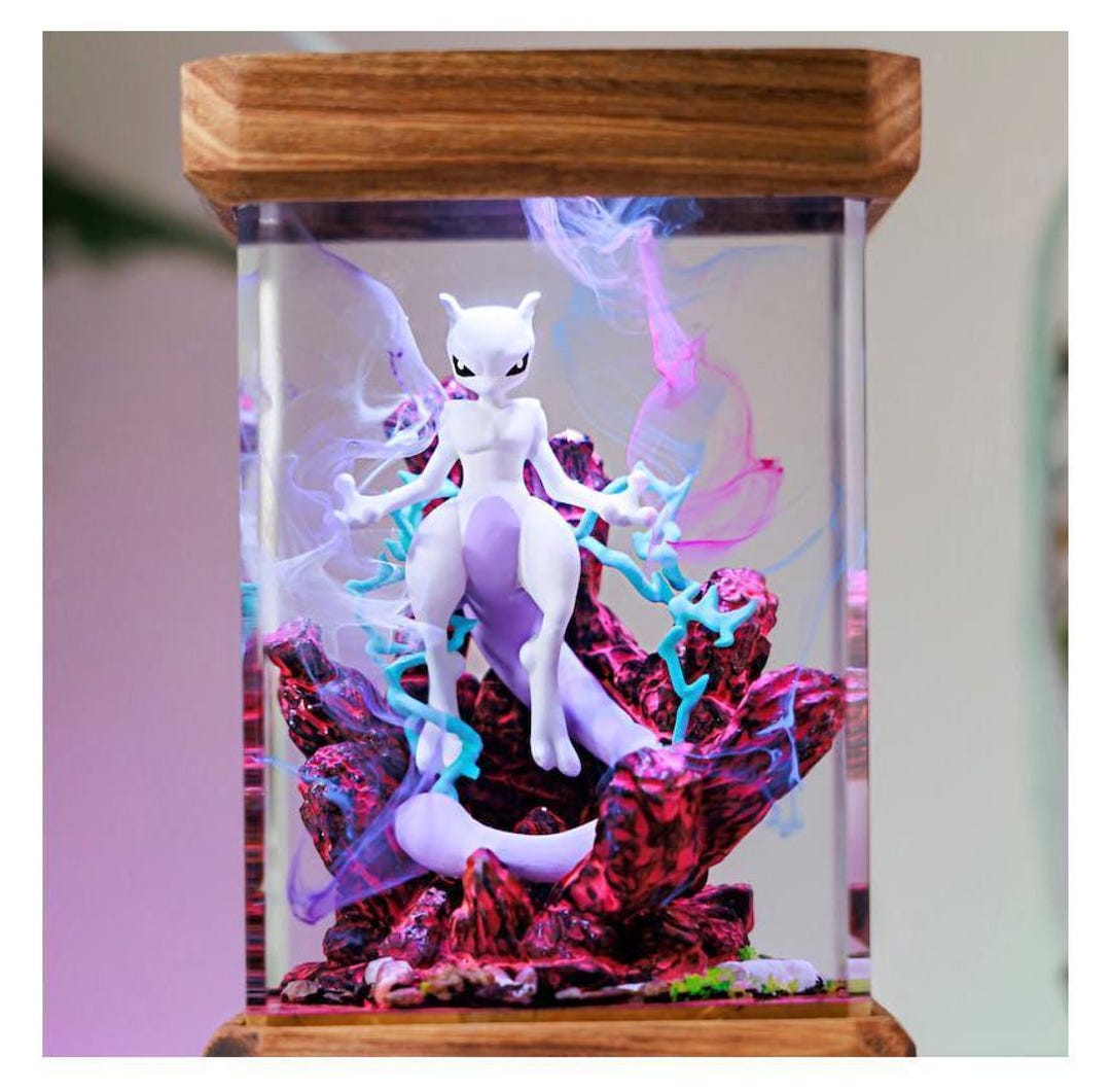 ICONIC MEWTWO Pokemon Resin Diorama Lamp, Custom Diorama Kit, Pokemon ...