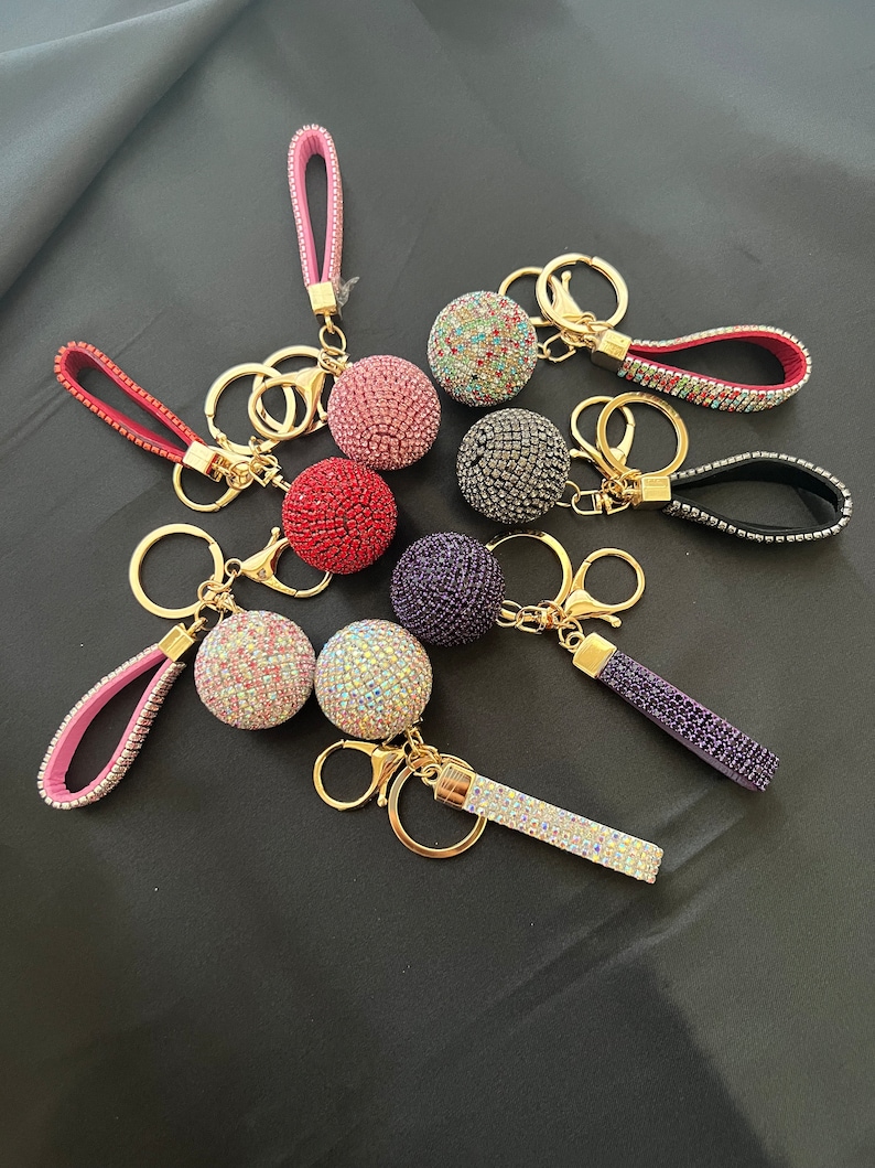 Rhinestone Ball Keychain Bling Keychain Christmas Gift - Etsy