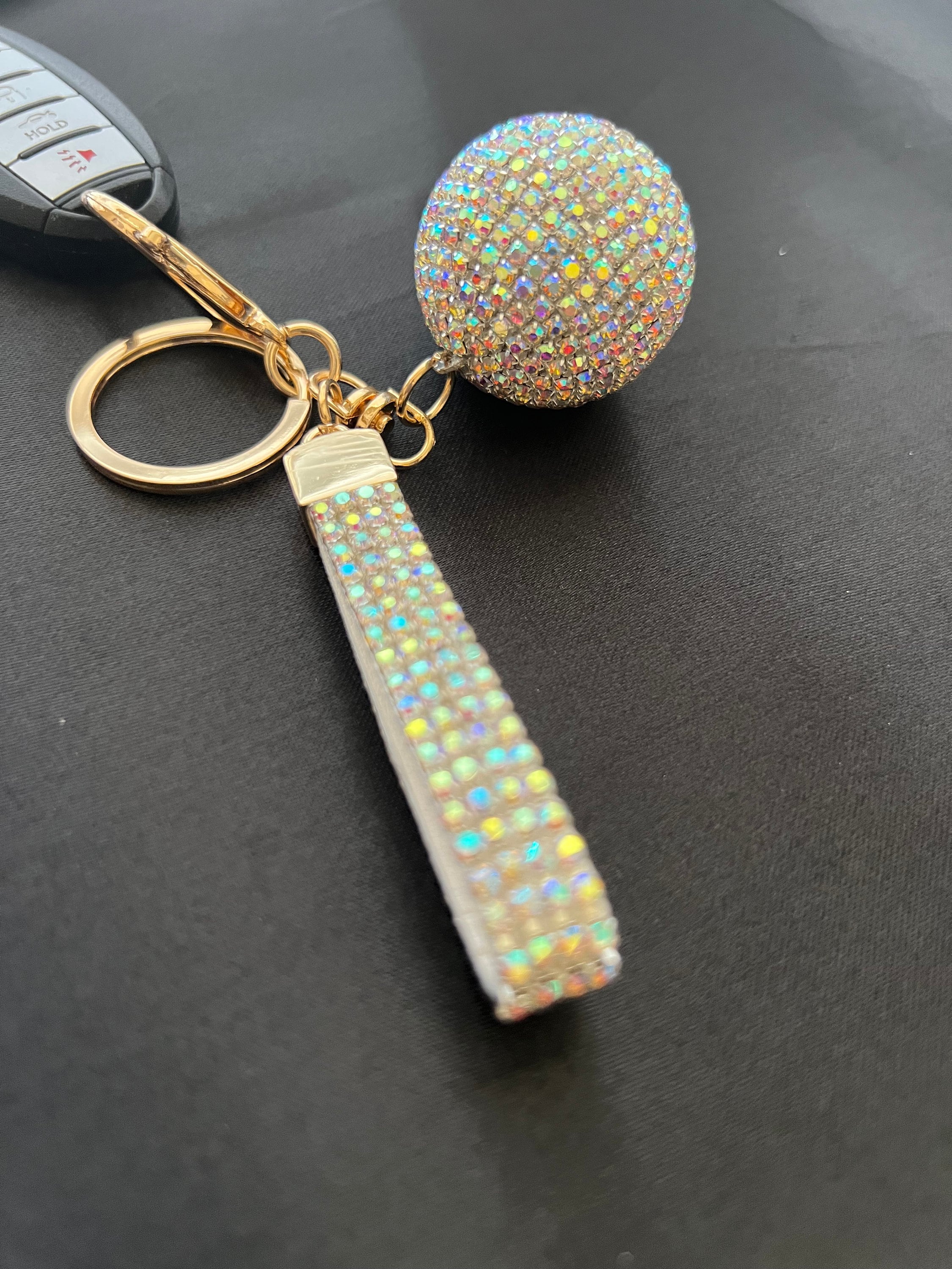 Rhinestone Ball Keychain Bling Keychain Christmas Gift - Etsy
