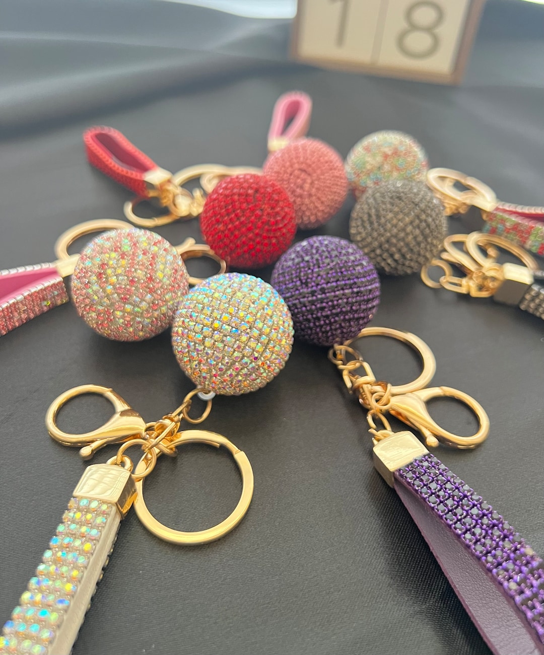 Rhinestone Ball Keychain Bling Keychain Christmas Gift - Etsy