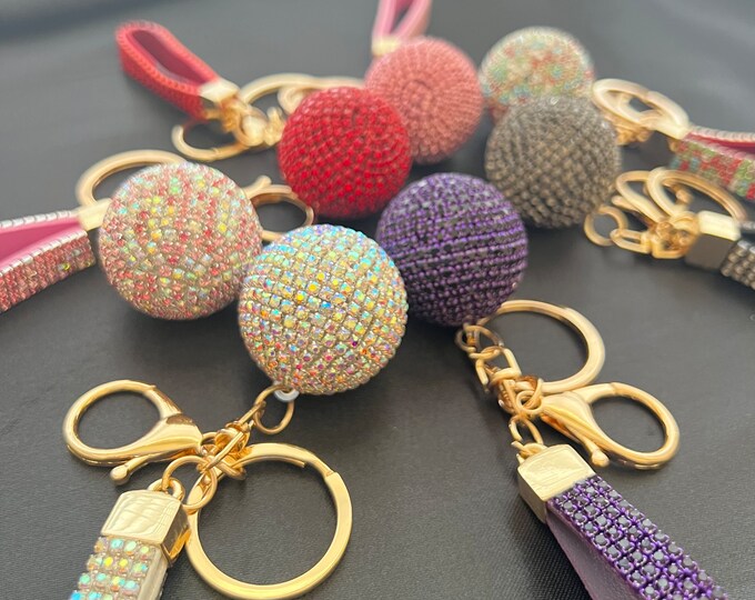 Rhinestone Ball Keychain Bling Keychain Christmas Gift - Etsy