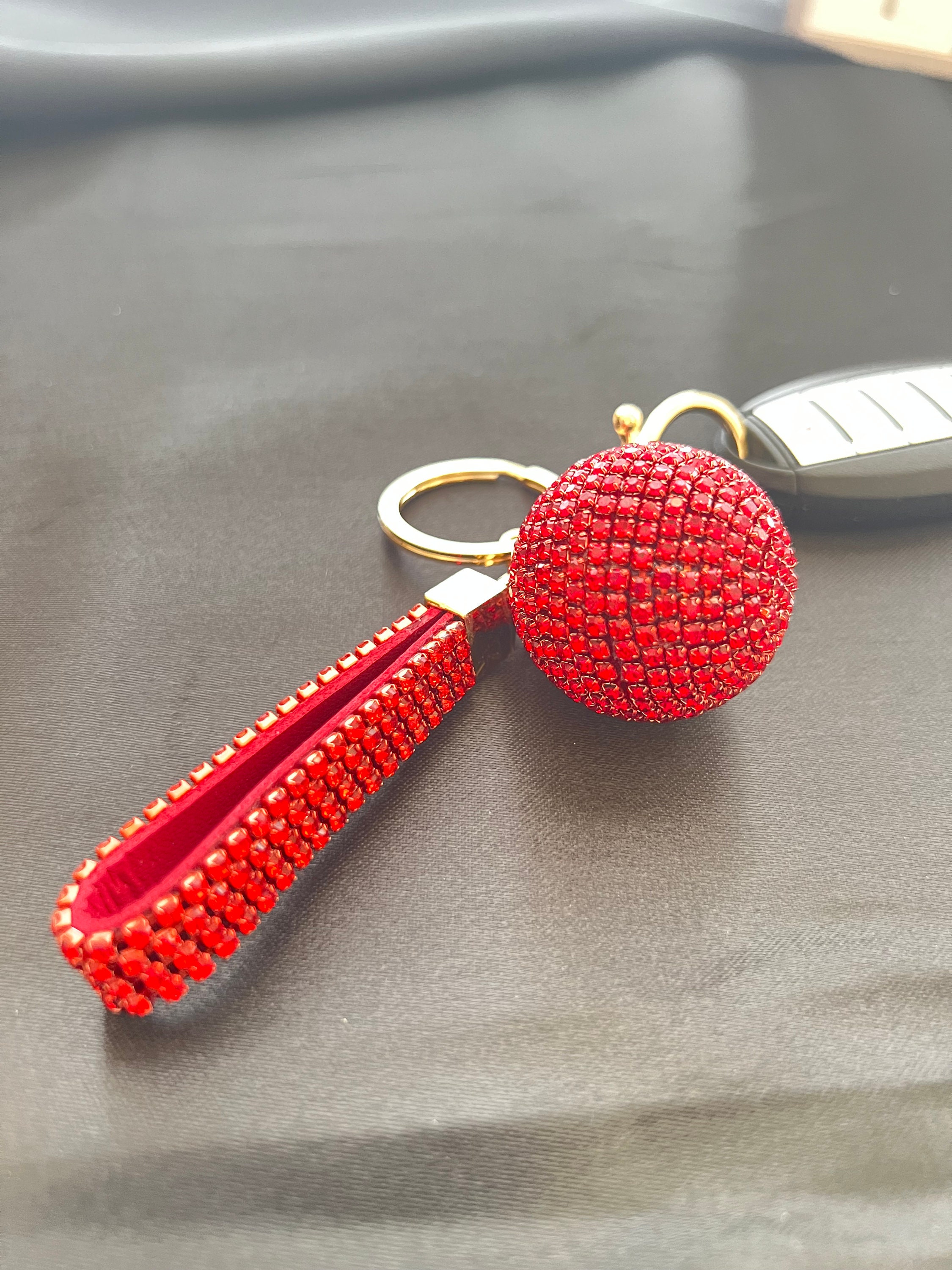 Rhinestone Ball Keychain Bling Keychain Christmas Gift - Etsy