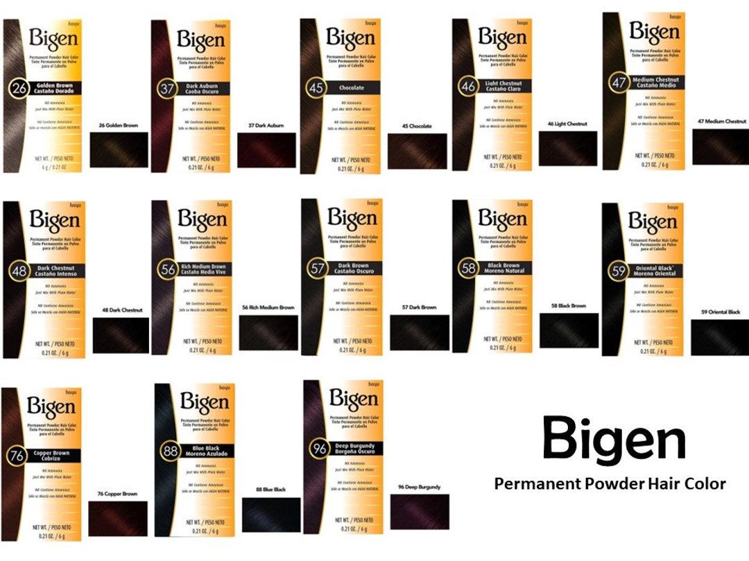 Bigen Permanent Hair Powder Dye Hair Color 13 Colors Available, Gift ...