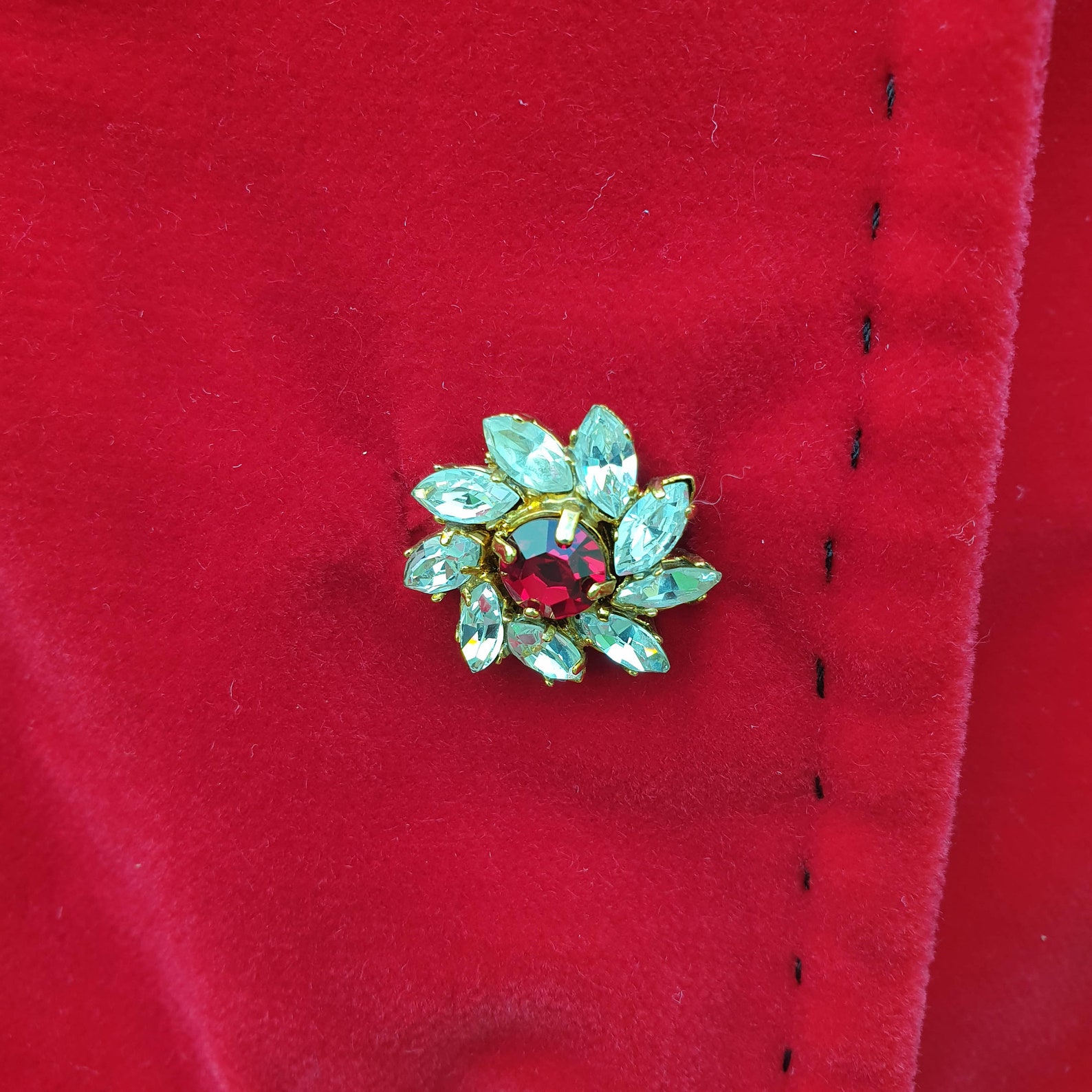 Woman's Two Piece Red Velvet Costume Red Velvet Jacket and Skirt ...