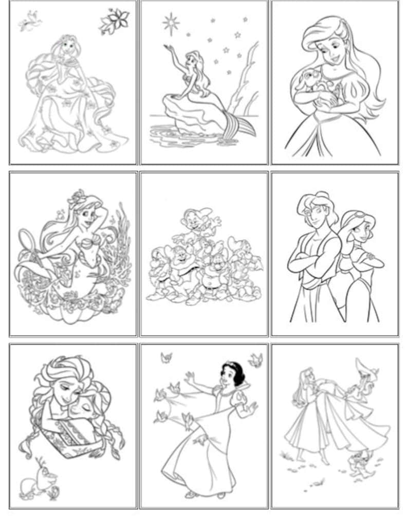 Coloring Pages, Princess, Party Games, Homeschool Printable - Etsy