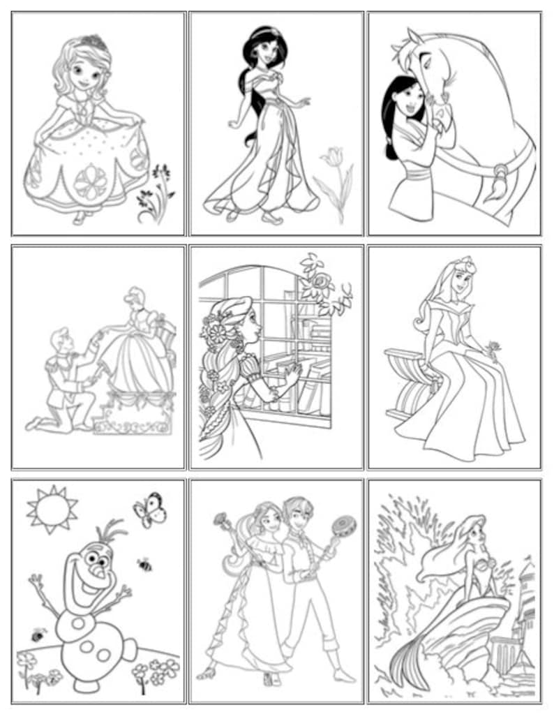 Coloring Pages, Princess, Party Games, Homeschool Printable - Etsy