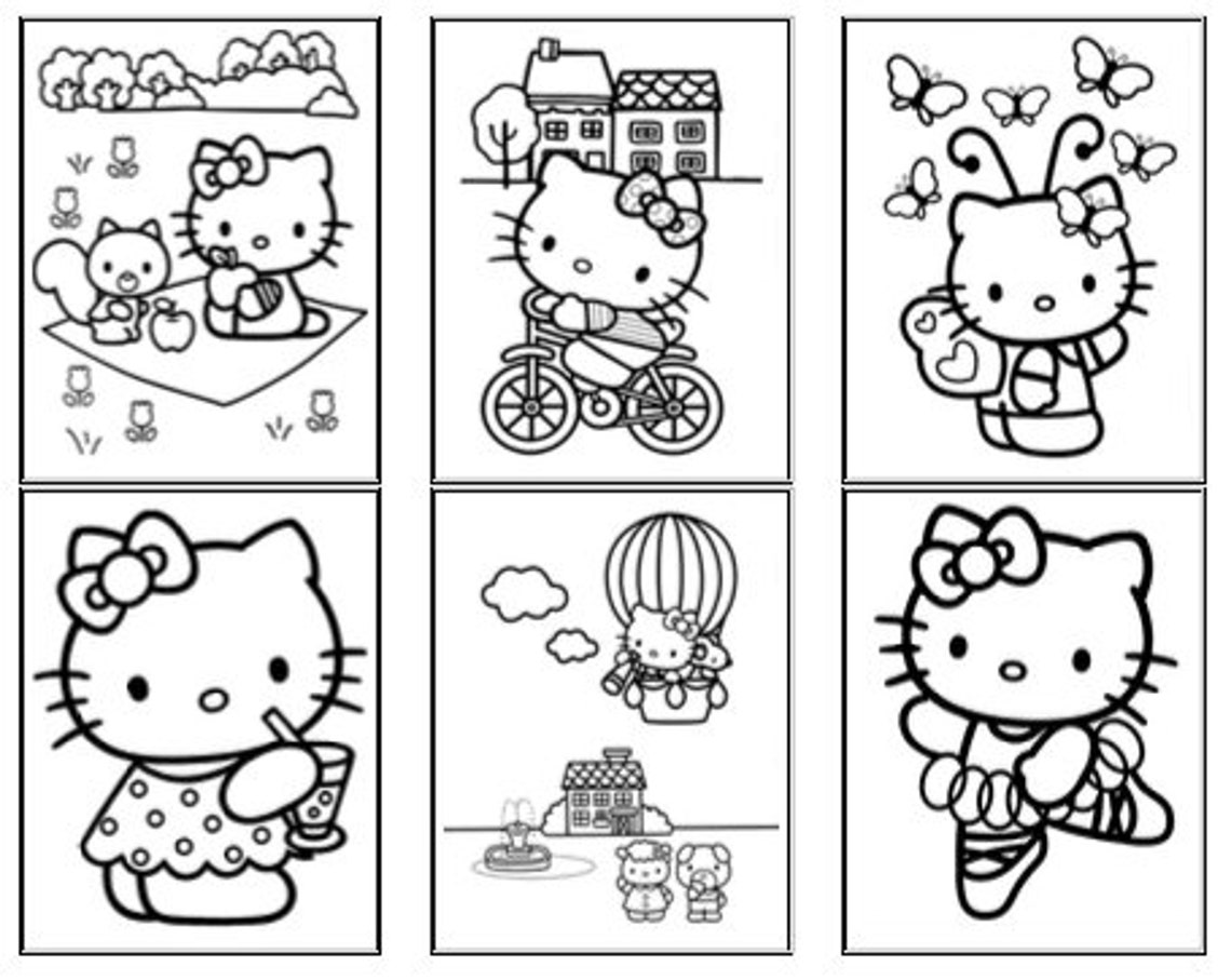Coloring Pages, Kitten, Party Games, Homeschool Printable - Etsy