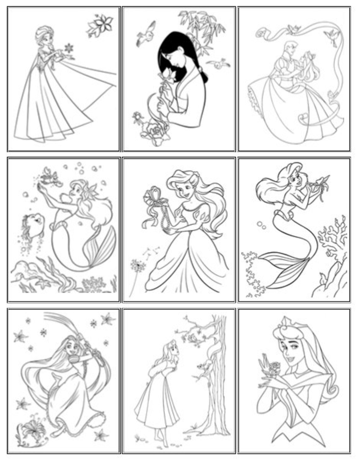 Coloring Pages, Princess, Party Games, Homeschool Printable - Etsy