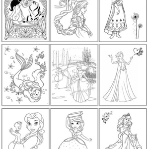 Coloring Pages, Princess, Party Games, Homeschool Printable - Etsy
