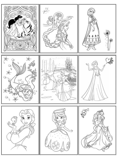 Coloring Pages, Princess, Party Games, Homeschool Printable - Etsy