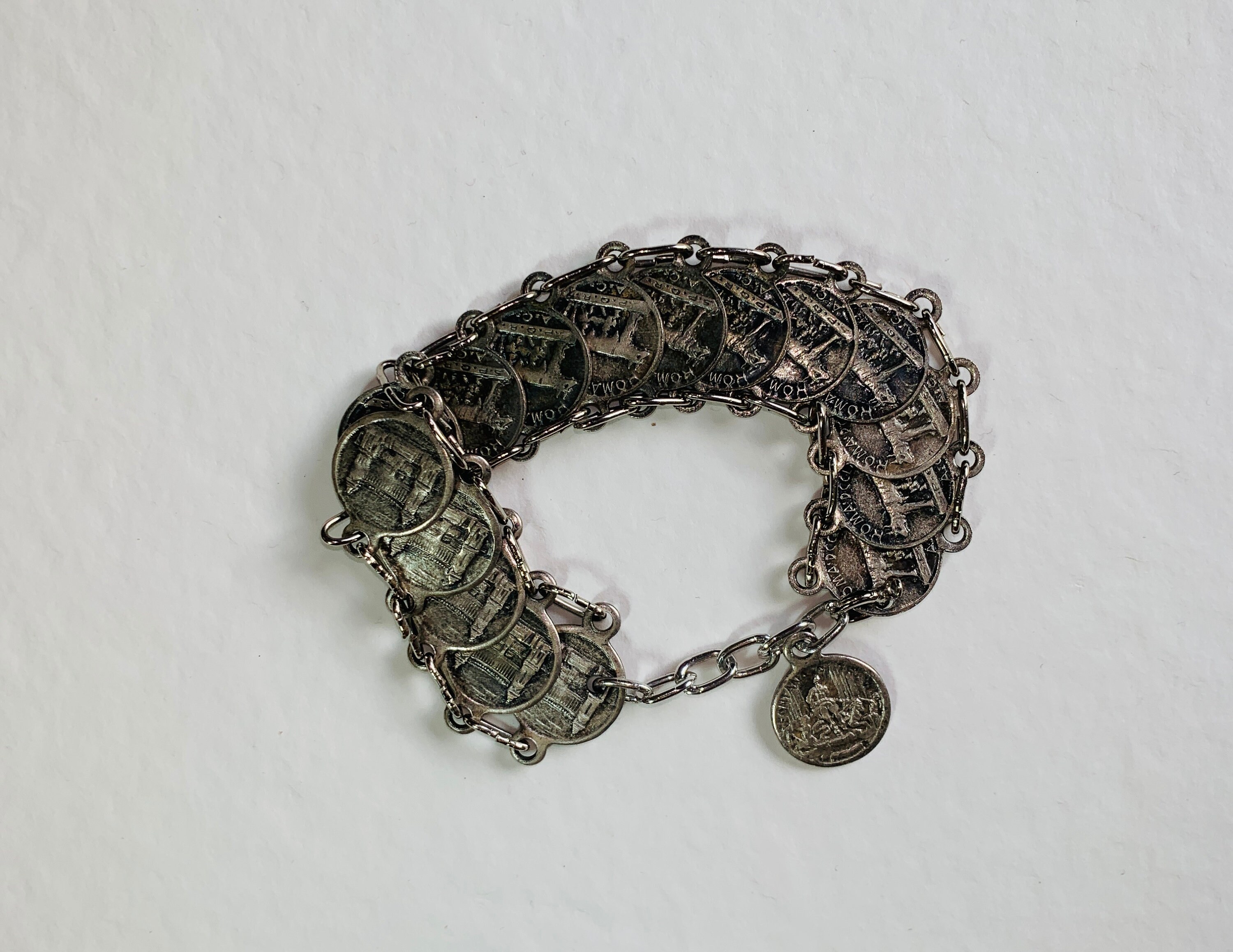 Vintage 1950s Italian Roma Coin SPQR Bracelet - Etsy