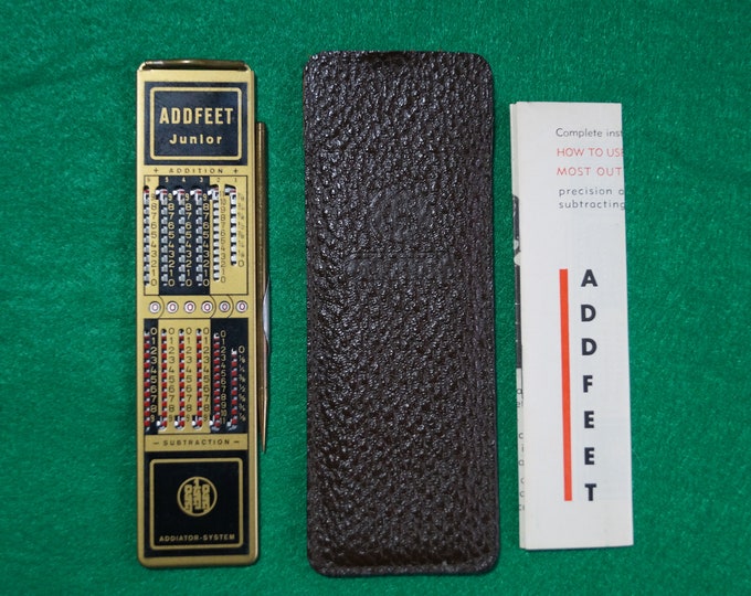 Vintage ADDFEET Junior Addiator Pocket Calculator 1940-50s Made in West ...
