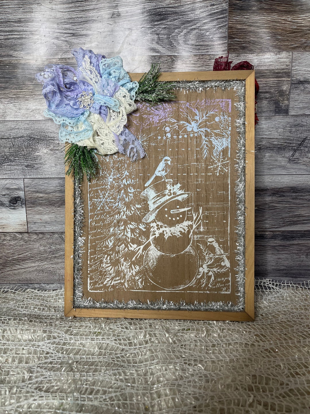 Holly Jolly Santa/ Snowman Double Sided Box Frame - Etsy