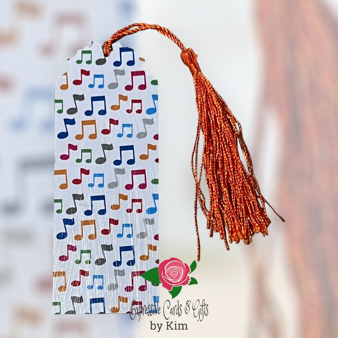 Music Notes Wood Bookmark, Double Sided - Etsy