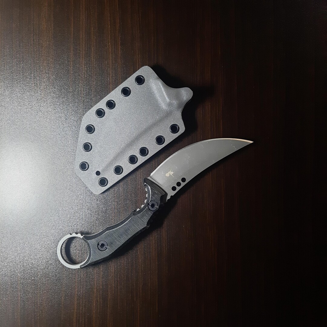Atrax Plague Stonewashed Steel, Black Canvas Micarta Handle and Gray ...