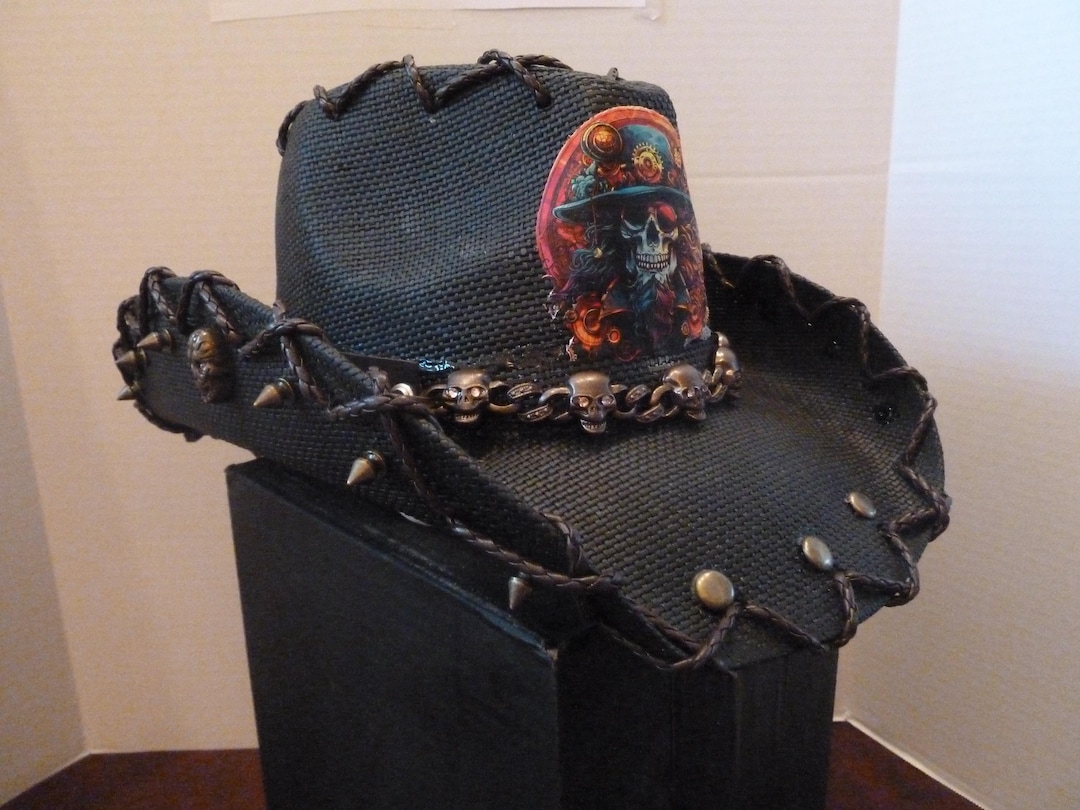 Rocker Hat, Heavy Metal Cowboy, Western, Straw, Black, Shirt, Rocker ...