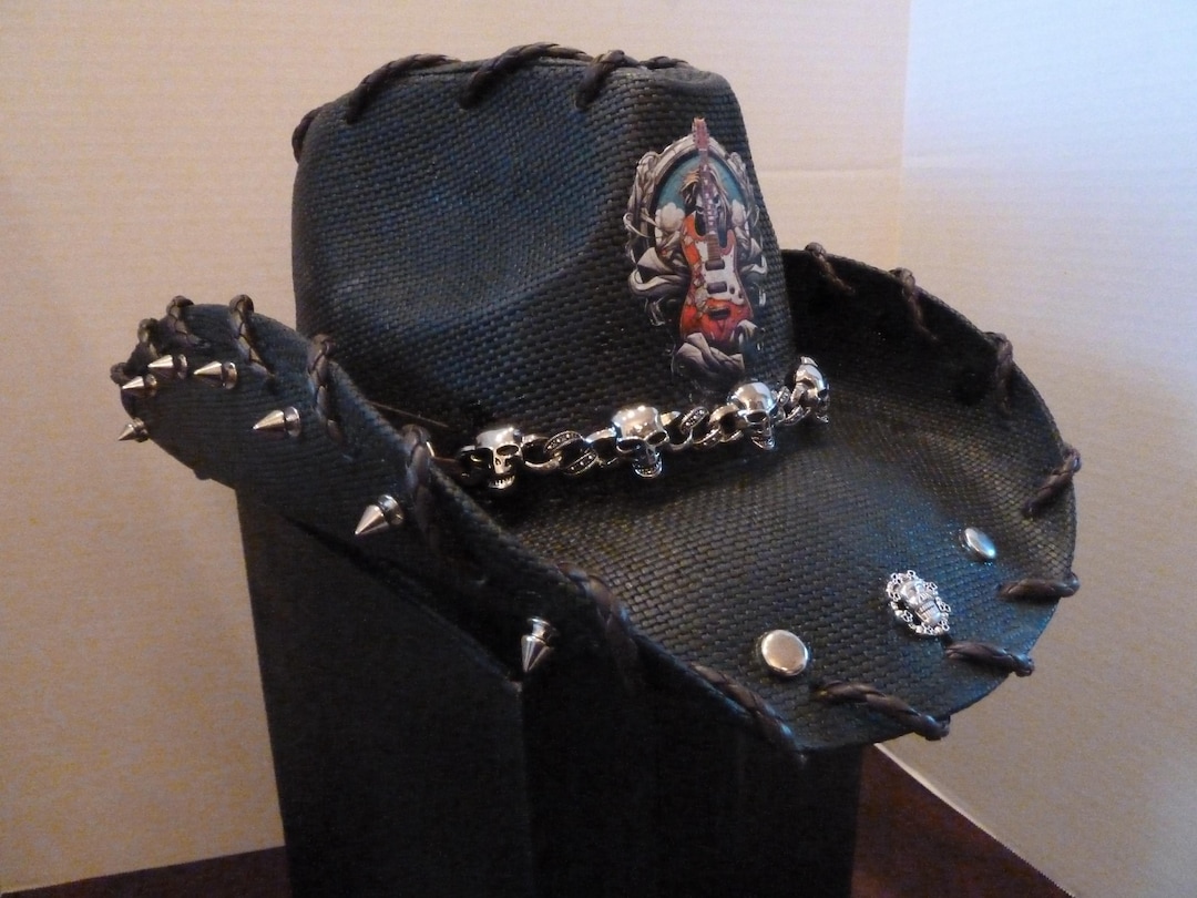 Rocker Hat, Heavy Metal Cowboy, Western, Straw, Black, Shirt, Rocker ...